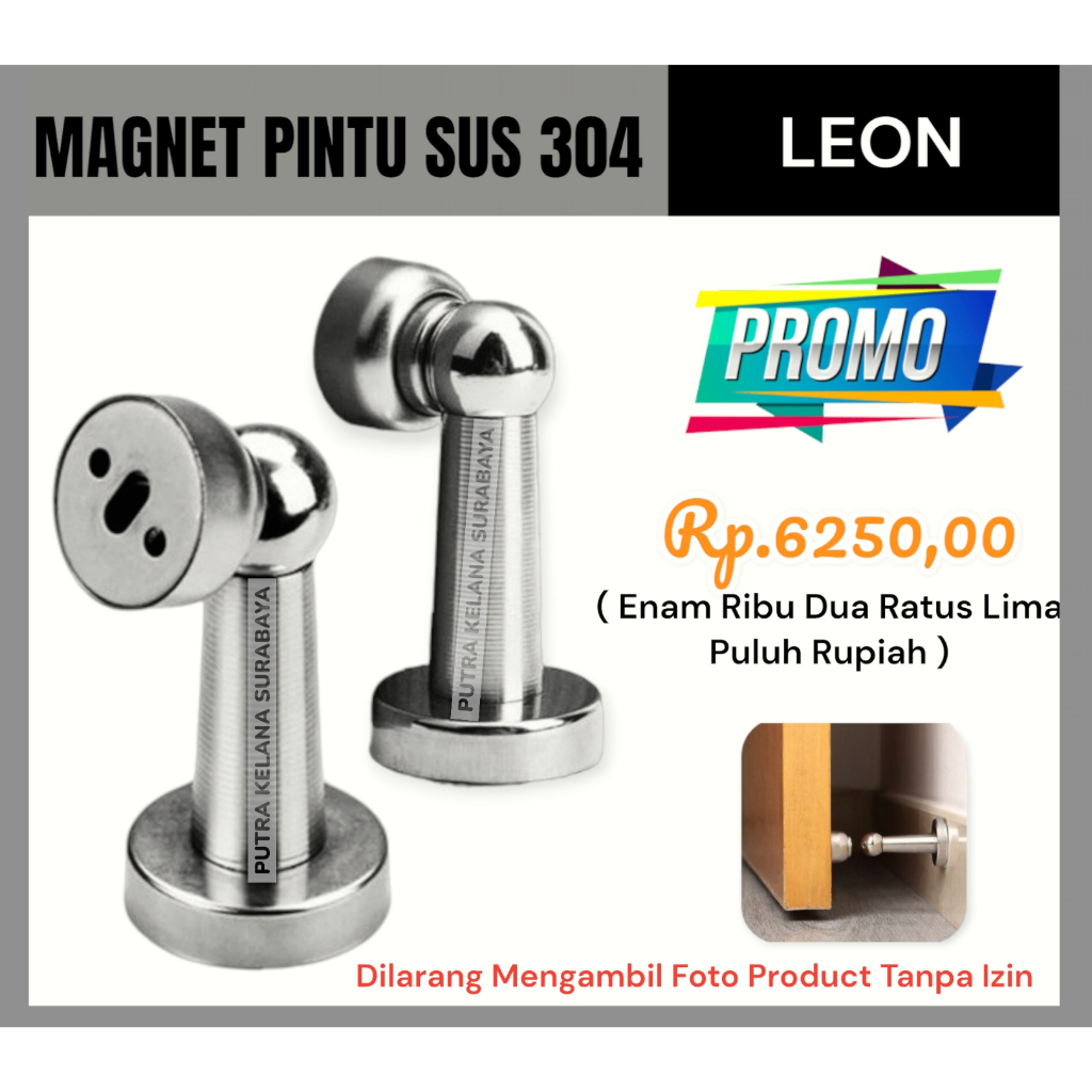 Jual Magnet Pintu Rumah Leon Stainless Steel / Door Stop Sus 304 Leon ...