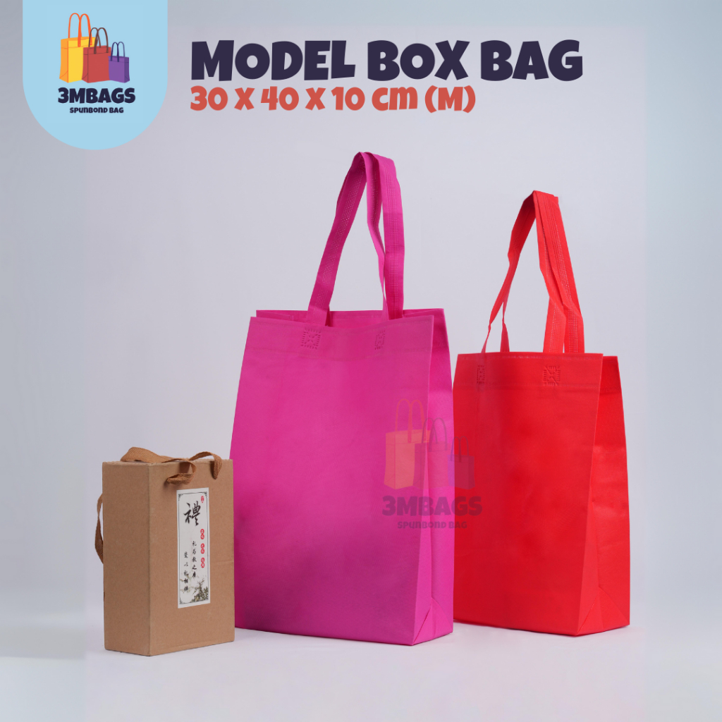 Jual Tas Spunbond / Tas Belanja Model Box Bag 30 x 40 x 10 cm (M ...