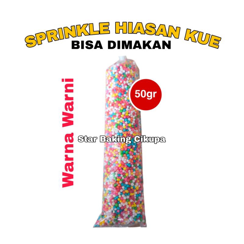Jual SPRINKLE HIASAN KUE WARNA WARNI 50gr Bisa Dimakan | Shopee Indonesia