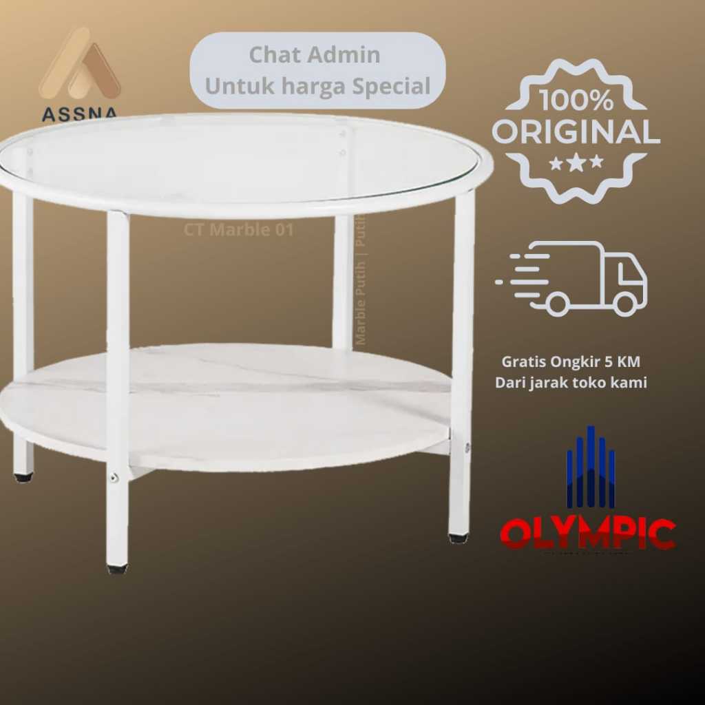 Jual Meja Bulat Meja Kopi Coffe Table Minimalis CT Marble 01 Marble ...