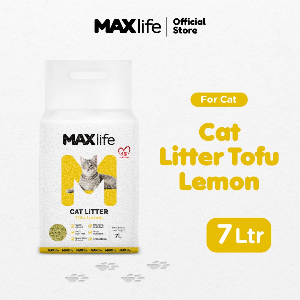 Jual MAXlife Cat Litter Tofu Lemon 7L | Shopee Indonesia