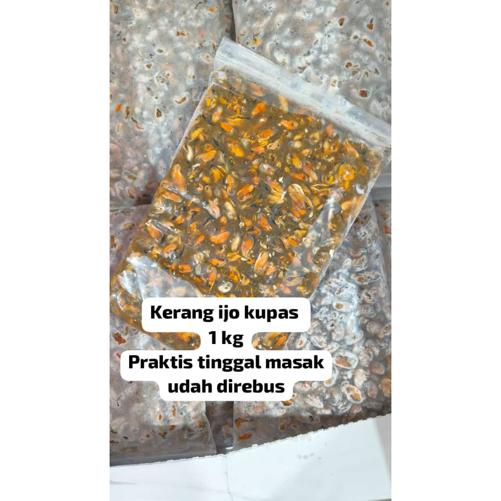 Jual Kerang ijo kupas rebus 1kg / kerang hijau frozen | Shopee Indonesia