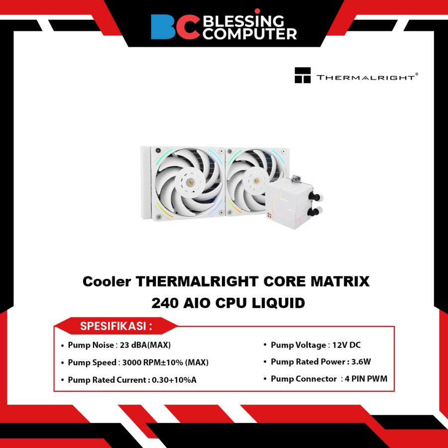 Jual Cooler THERMALRIGHT CORE MATRIX 240 AIO CPU LIQUID - White ...
