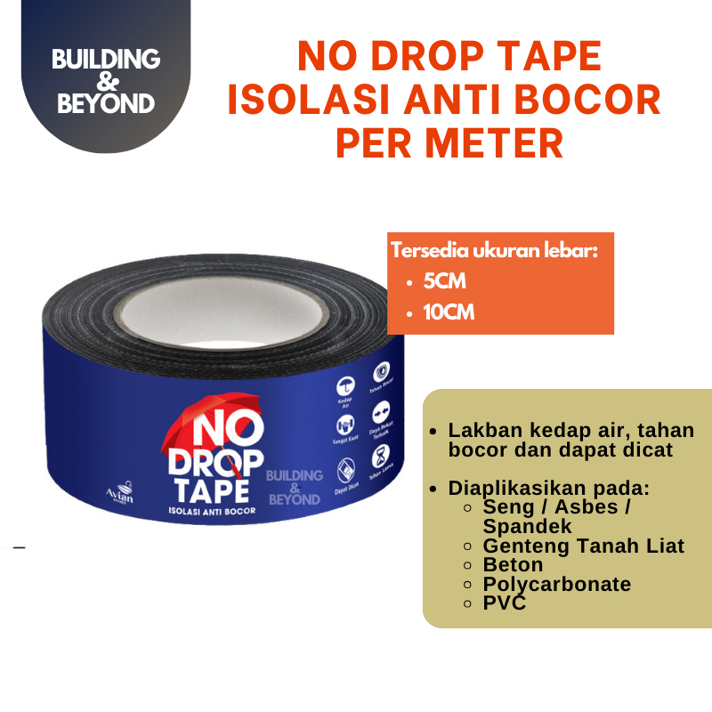 Jual NO DROP TAPE / LAKBAN ISOLASI ANTI BOCOR FLASHBAND TAMBAL SENG ...