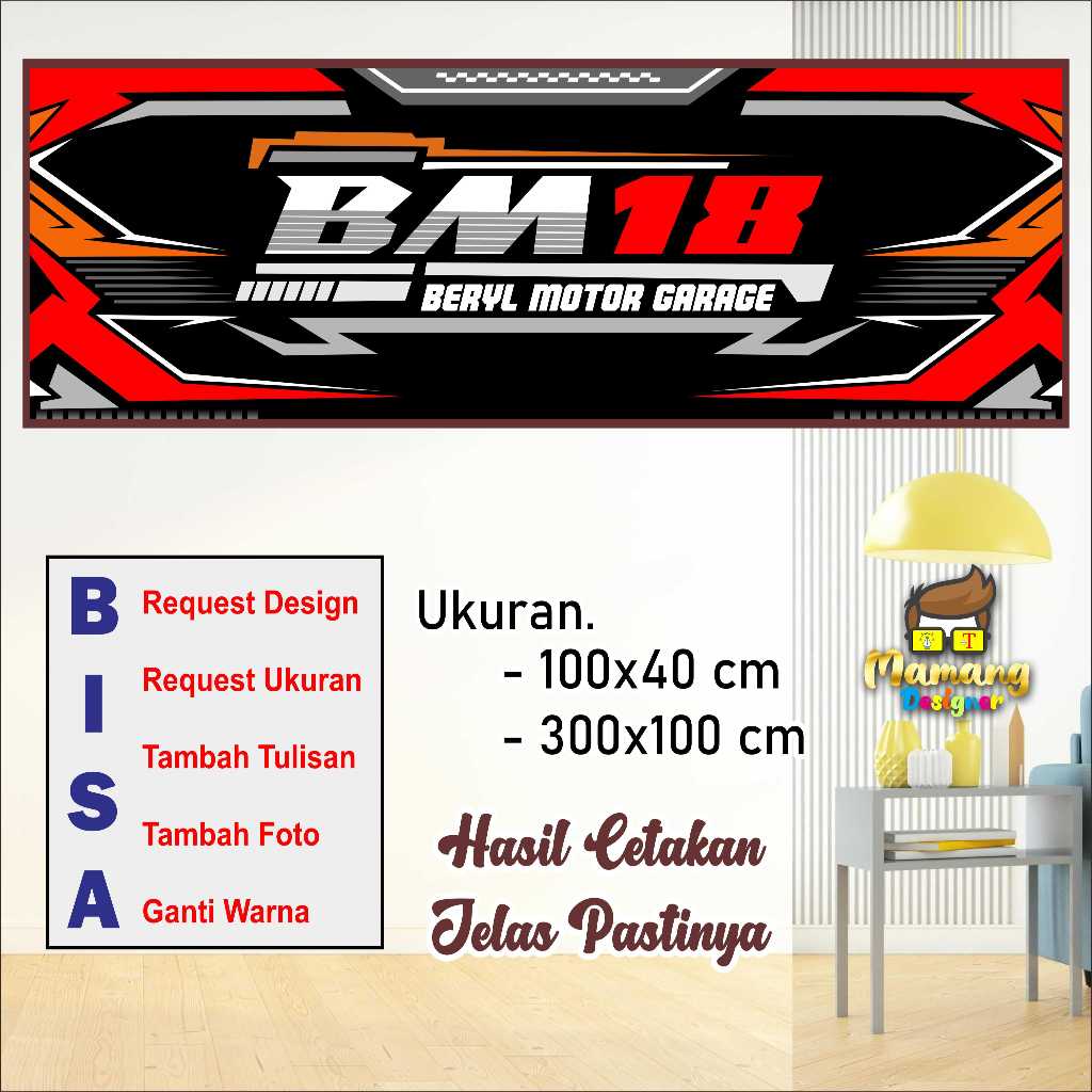 Jual Banner Spanduk MMT Bengkel Keren Warna Merah Untuk Bengkel Motor ...