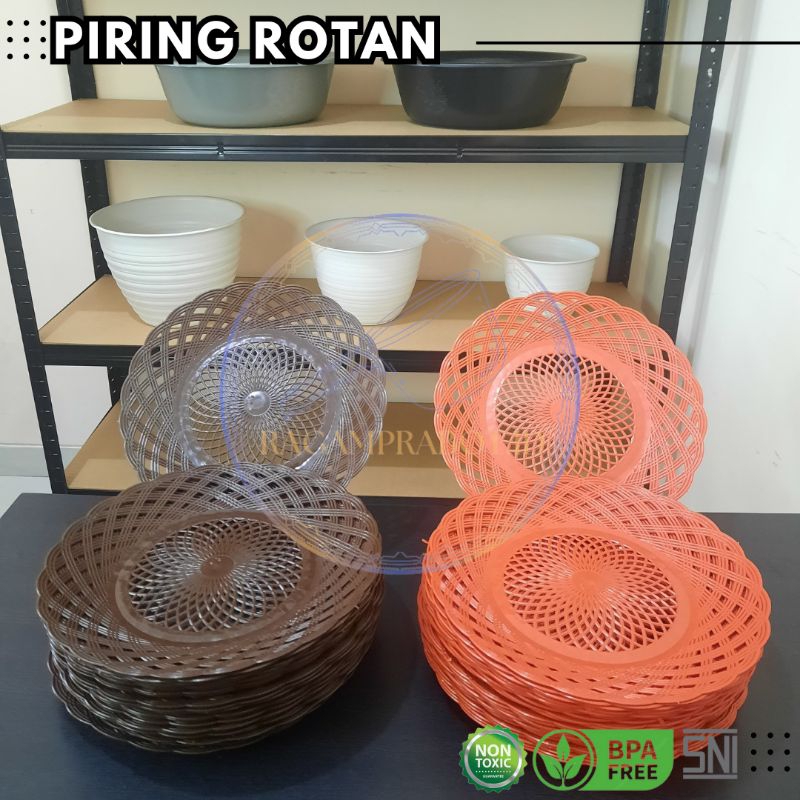 Jual Piring Rotan Plastik | Piring Rotan Plastik Motif Anyaman | Piring ...