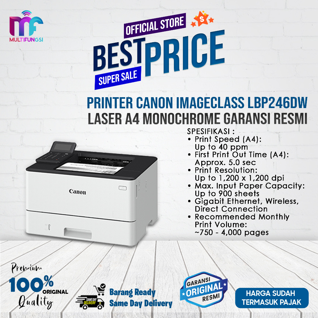 Jual Printer Canon ImageClass LBP246dw Laser A4 Monochrome Garansi Resmi | Shopee Indonesia