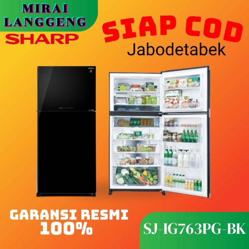 Jual KULKAS 2 PINTU 570 LITER SHARP SJ-IG763PG-BK | Shopee Indonesia