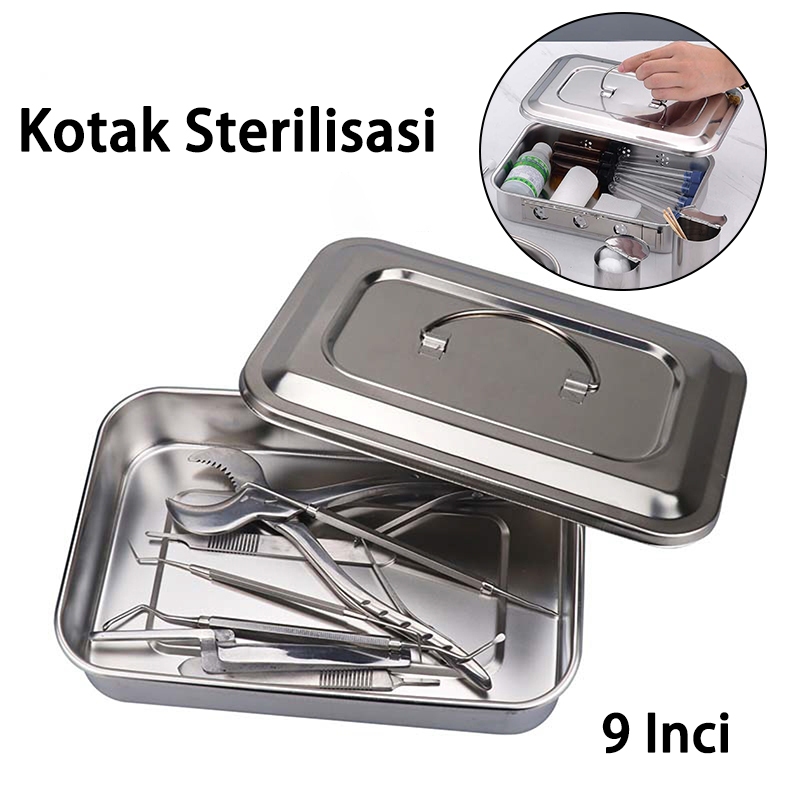 Jual Bak Instrument Tray Stainless Steel Autoclaveable Dental Tray Bak ...