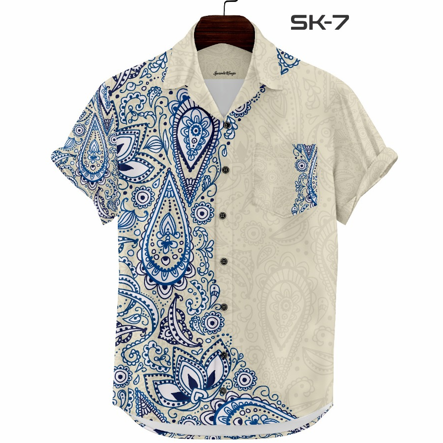 Jual Kemeja Pria Casual Motif Batik Bulan Sabit | Kemeja Pria Fulprinting | Kemeja Laki - laki ...