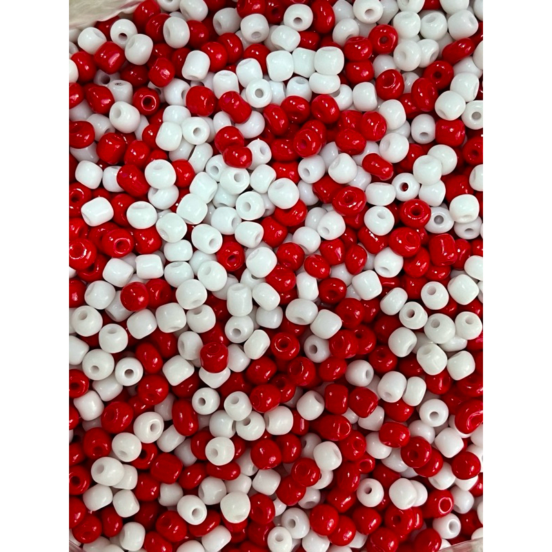 Jual 100gram manik pasir merah putih ukuran 6/o edisi kemerdekaan ...