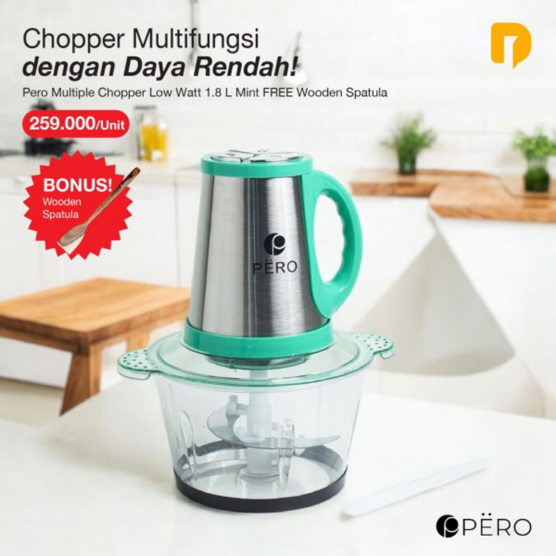 Jual Pero Multiple Chopper Low Watt 1.8 L Rose Gold FREE Wooden Spatula ...