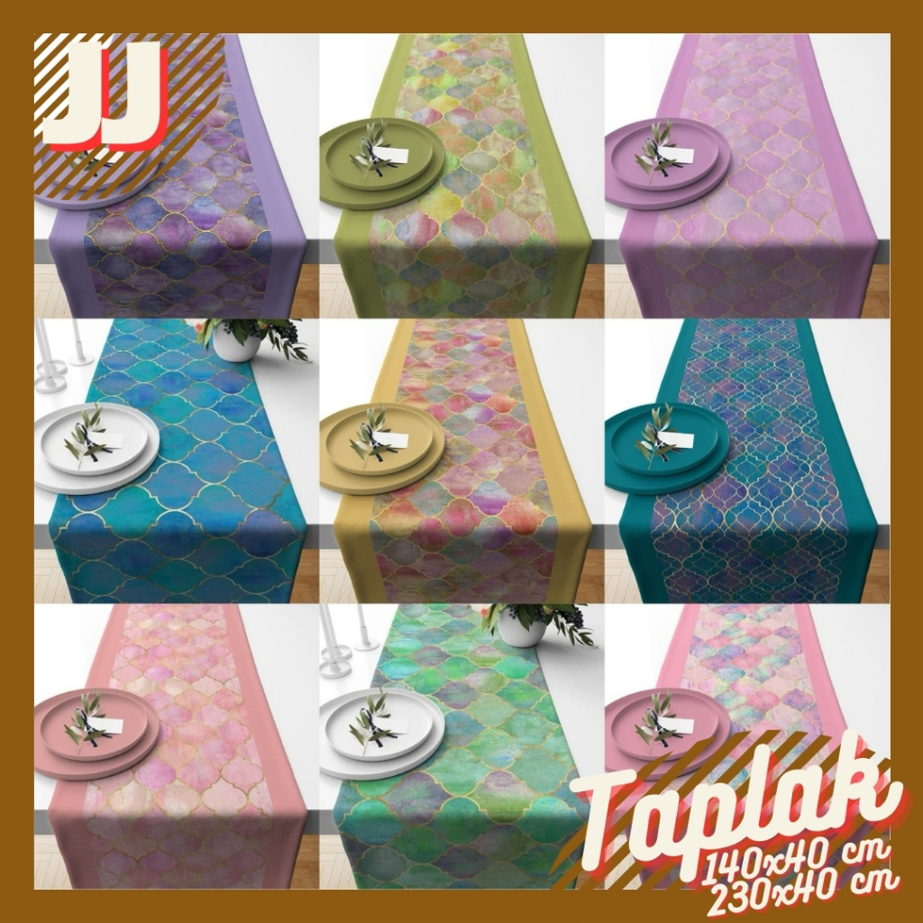 Jual TABLE RUNNER TAPLAK MEJA PRINT MOTIF ARABIC 140X40CM & 230X40 CM ...