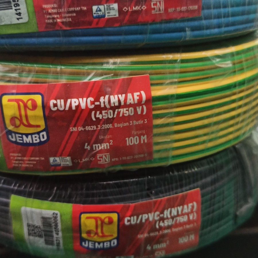 Jual Kabel NYAF 4MM 4 MM Jembo Serabut Roll@50M Meter Original Kabel Listrik 1X4MM | Shopee ...