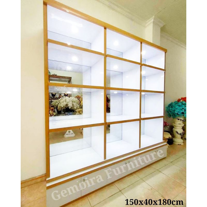 Jual rak display tas sepatu parfum perhiasan store toko produk pajangan ...