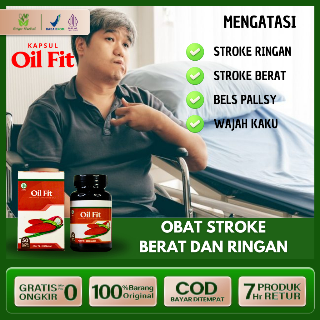 Jual Oil Fit Obat Stroke Ringan Berat Wajah Kaku Bells Palsy Badan ...