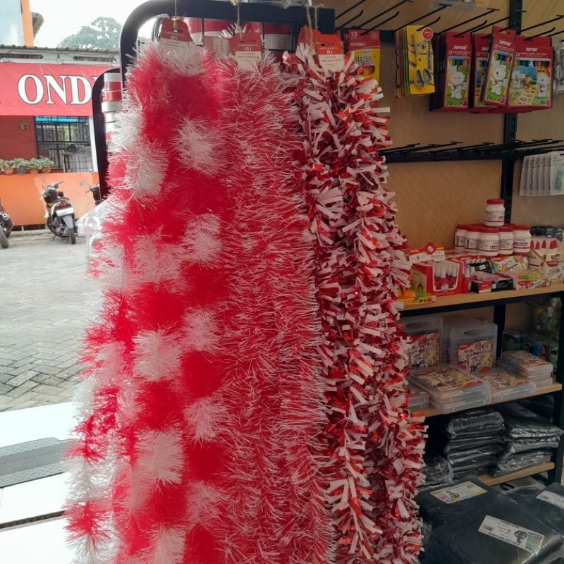 Jual SLINGER MERAH PUTIH RUMBAI RUMBAI Ready Grab/Instan Kurir Hiasan ...