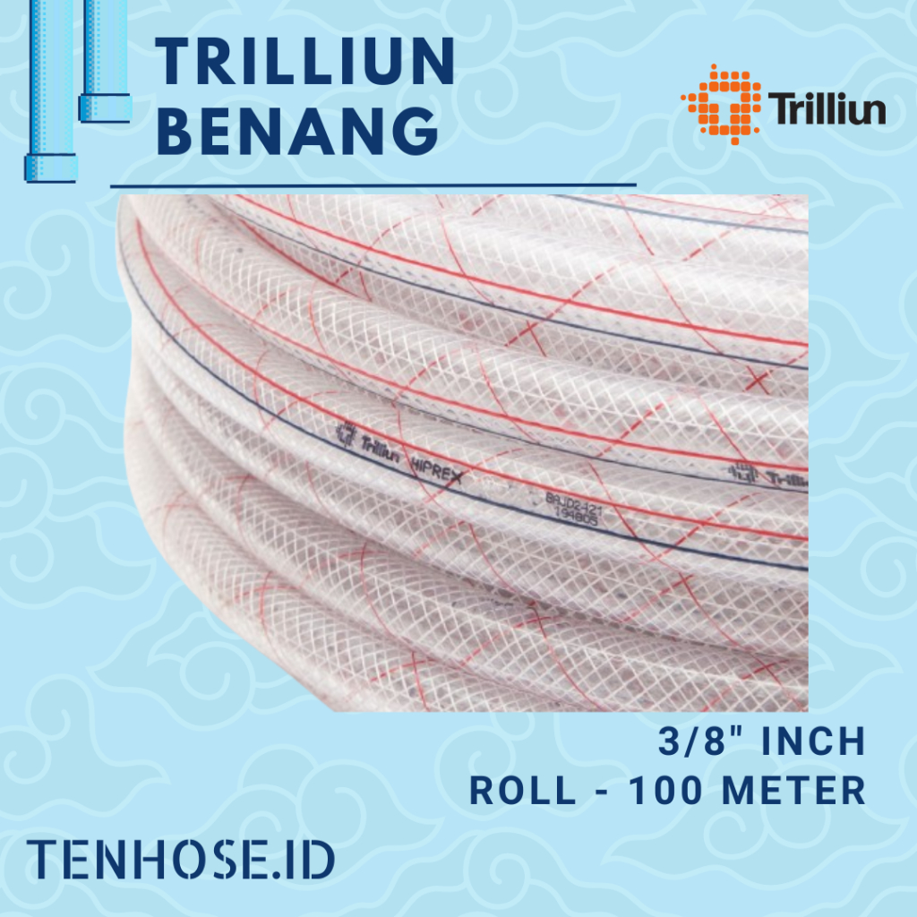 Jual Selang Air Serat Benang Trilliun 3/8" Inch 100 Meter Per Roll Tebal Air Taman Best Quality ...