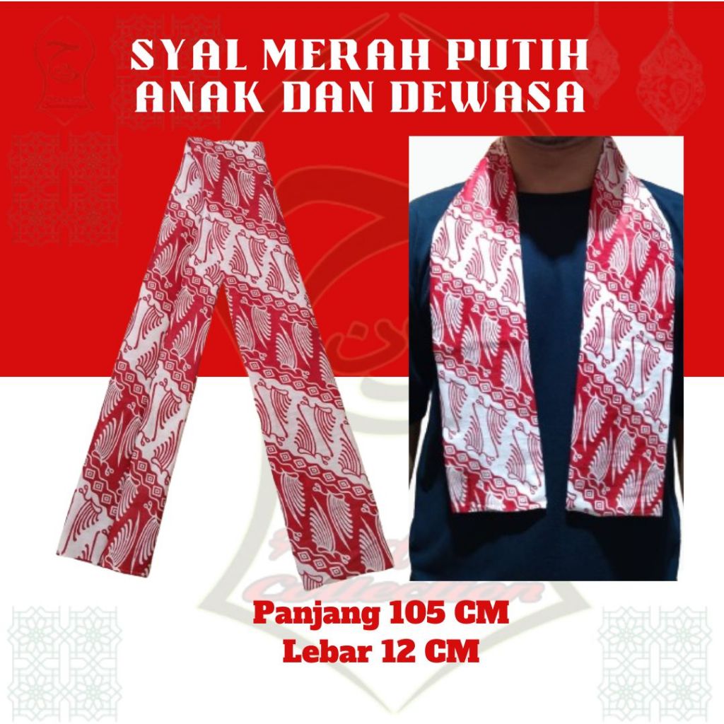 Jual Syal Selendang Batik Merah Putih Perlengkapan Agustusan/Cukin ...