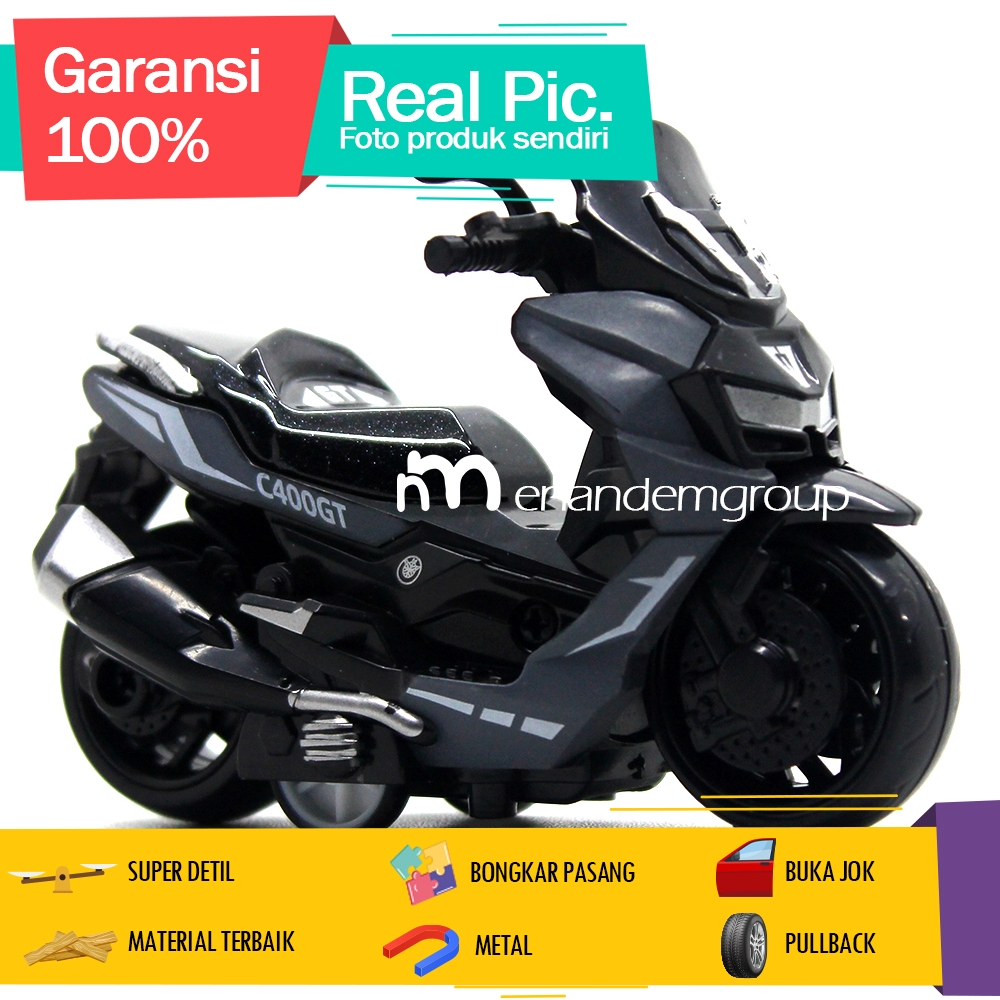 Jual Diecast Miniatur Mainan Sepeda Motor Scooter NMax Metal Pullback ...