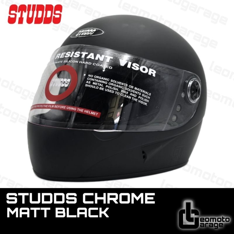 Jual HELM STUDDS CHROME HELM FULL FACE RINGAN MATT BLACK | Shopee Indonesia
