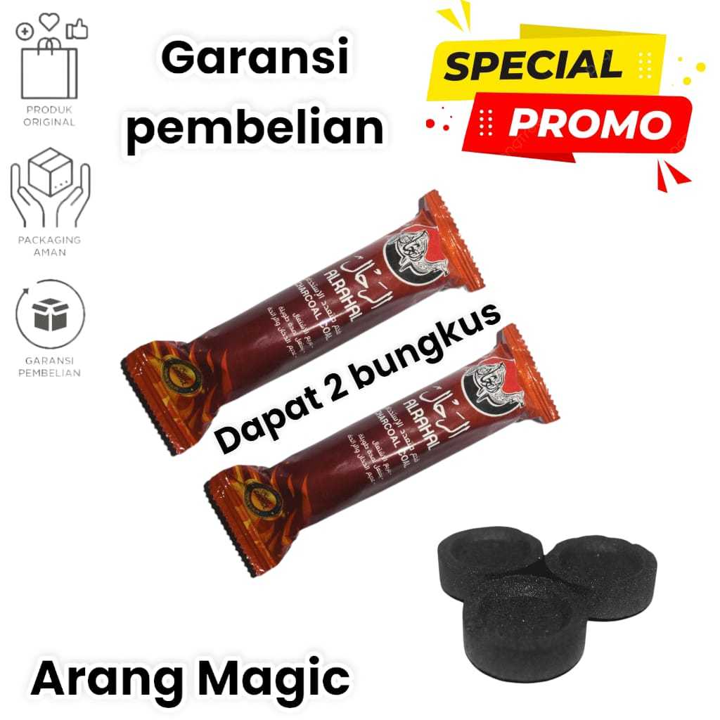 Jual promo arang magic buy 1 gratis 1 bungkus/lava charcoal 10 butir ...