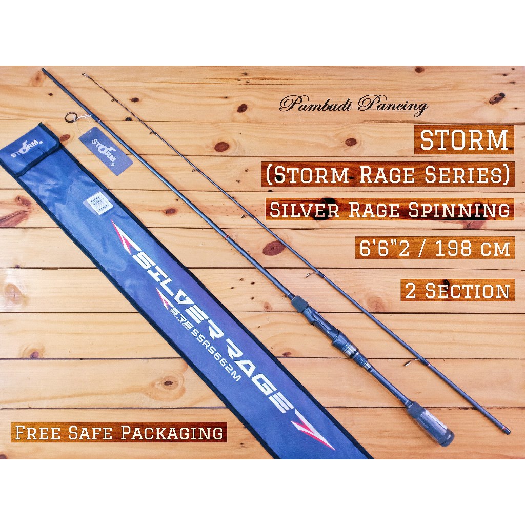 Jual STORM by RAPALA Original | Joran STORM SILVER RAGE Spinning Rod ...