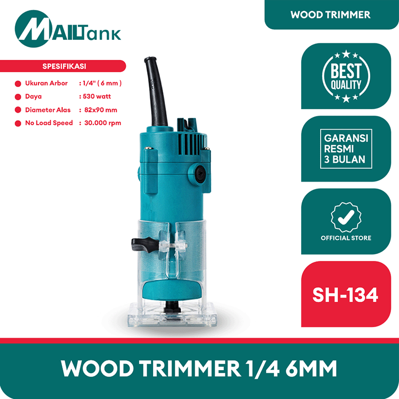 Jual Mailtank SH134 Wood Trimmer 370 1/4 Mesin Router Profil Kayu 6 Mm ...