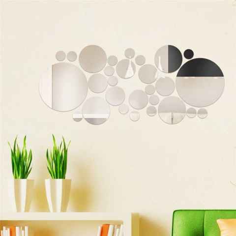 Jual Sticker Dekorasi Dinding Round Mirror Acrylic 30 PCS Hiasan ...