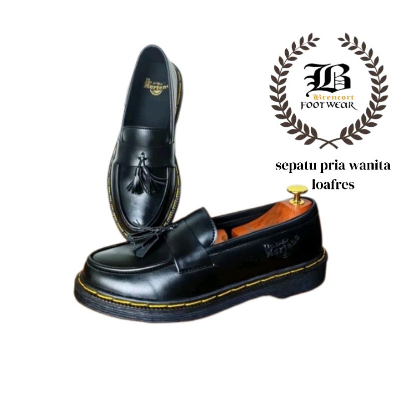 Jual sepatu loafres docmart adrian full black free dus dokmartin ...