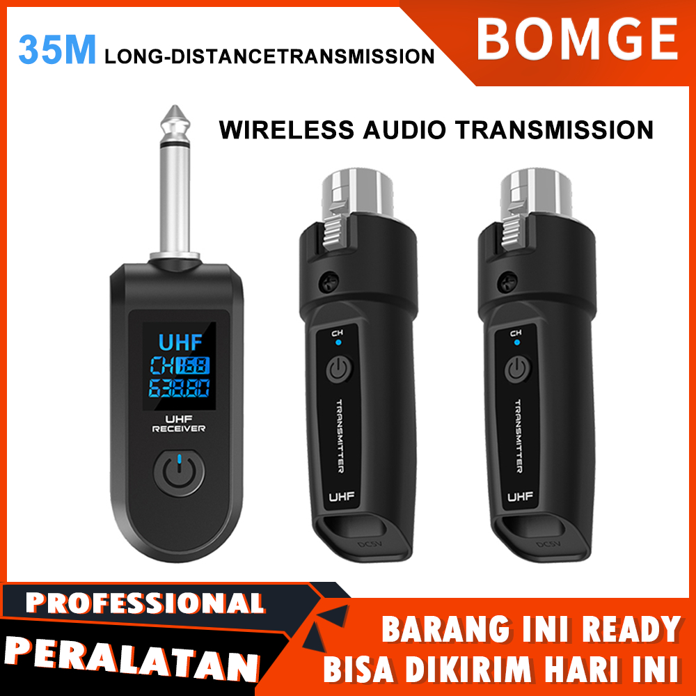 Jual BOMGE microphone guitar UHF wireless transmission system, plug and ...