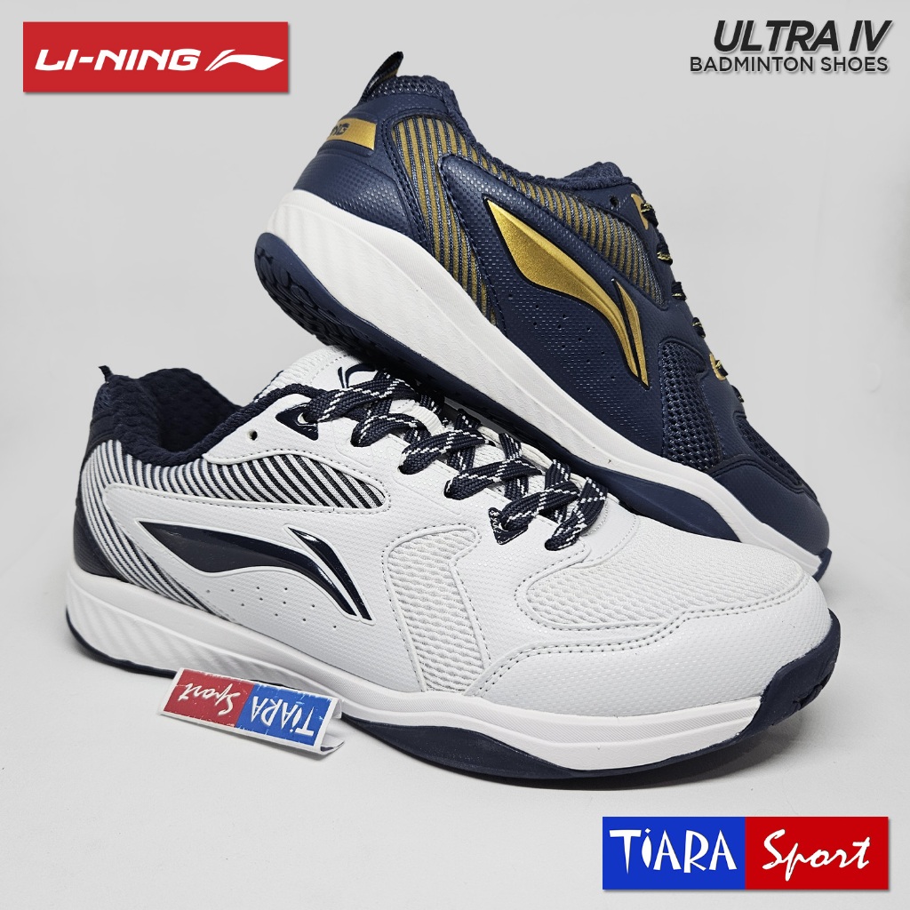 Jual Sepatu LI-NING Ultra IV - White / Navy - Badminton Shoes 4 ...