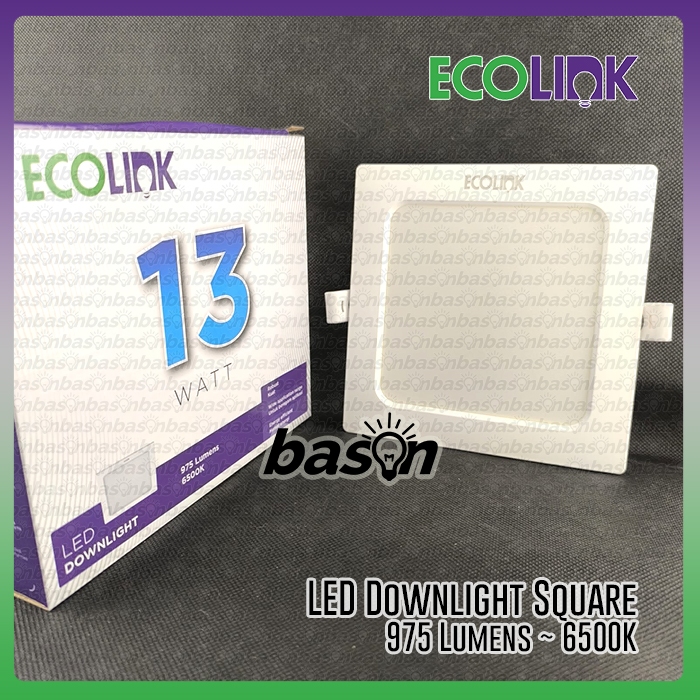 Jual ECOLINK SQ Recessed 13W 5 inch D125 - Lampu Plafon Downlight Kotak ...