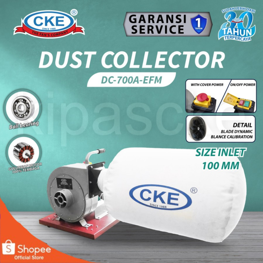 Jual CKE Mesin Dust Collector Portable Single Bag DC-700A-EFM 1 HP 220V ...