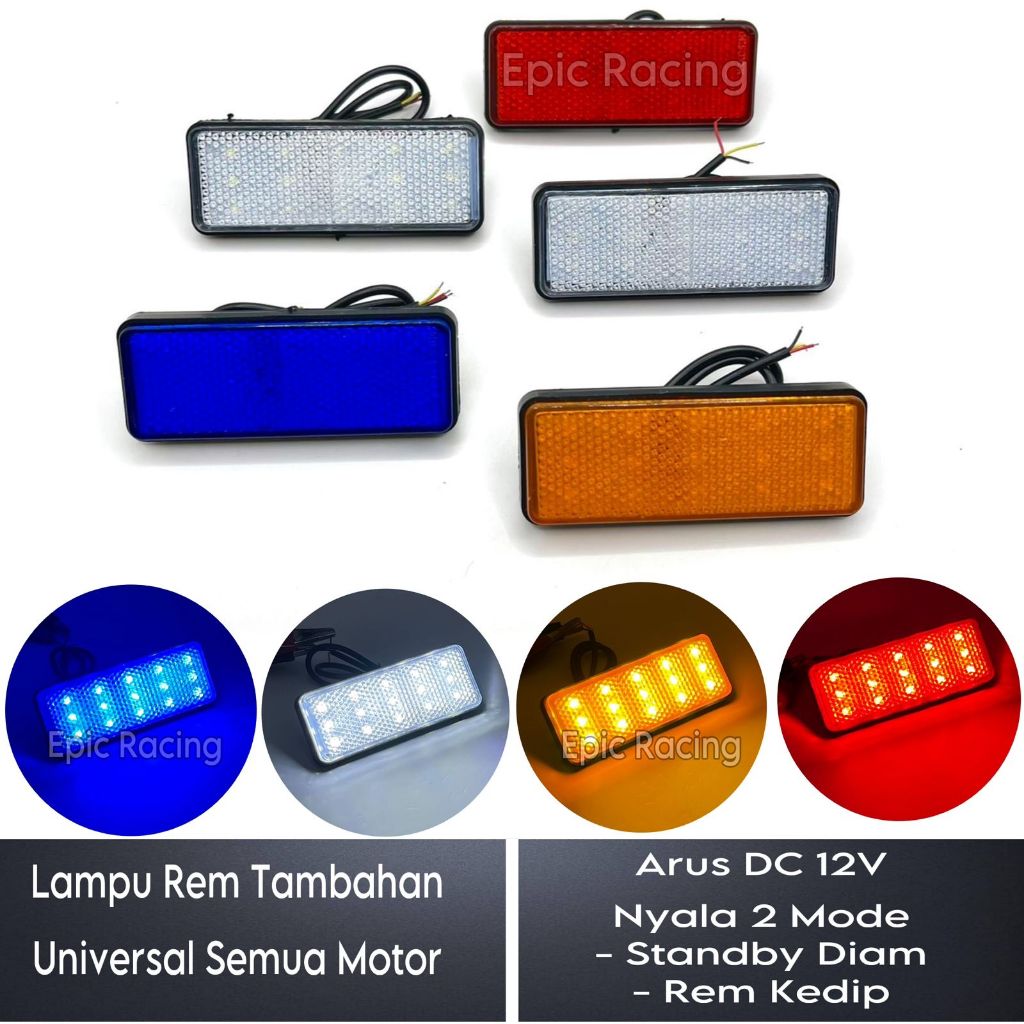 Jual Lampu Rem LED Stop Tambahan Variasi Diam Kedip / Lampu Mata Kucing ...