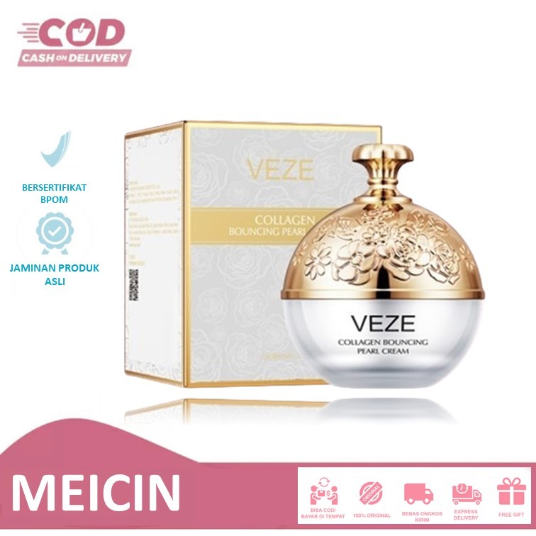 Jual Veze Collagen Bouncy Pearl Cream Whitening Moisturizing Anti-Aging ...