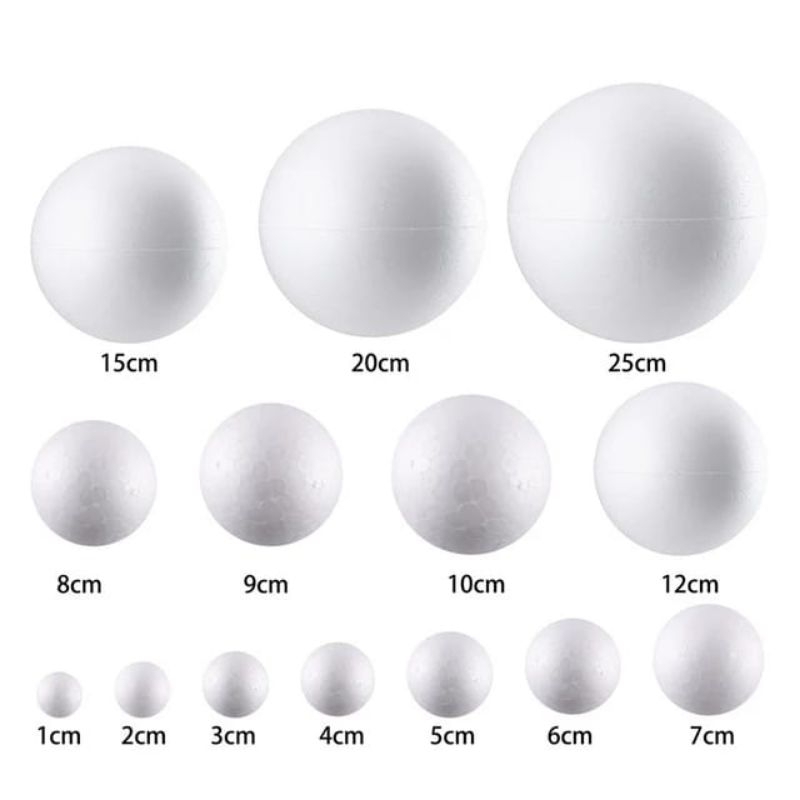 Jual Bola styrofoam Diameter 2-15cm bola gabus | Shopee Indonesia
