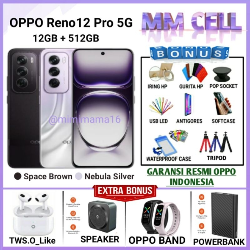 Jual OPPO RENO 12 PRO 5G RAM 12/512 | RENO12 PRO | RENO 12 5G 12/256 ...
