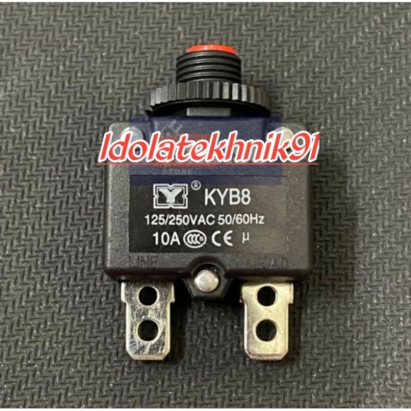 Jual Circuit Breaker Push Reset MCB Overload 10A125/250 Volt AC, 32 ...