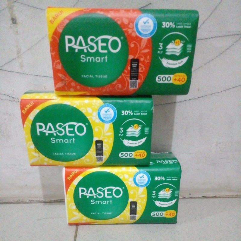 Jual tissue paseo smart 540 (500+40 ply) 3 ply facial tisu tissu wajah ...