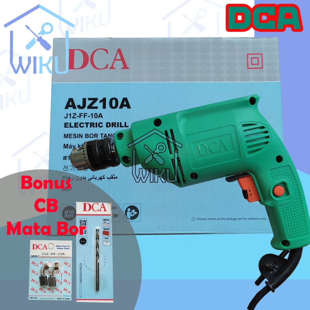 Jual DCA Mesin Bor 10mm AJZ10A Electric Drill 10 mm Bor Rumahan Besi Kayu | Shopee Indonesia