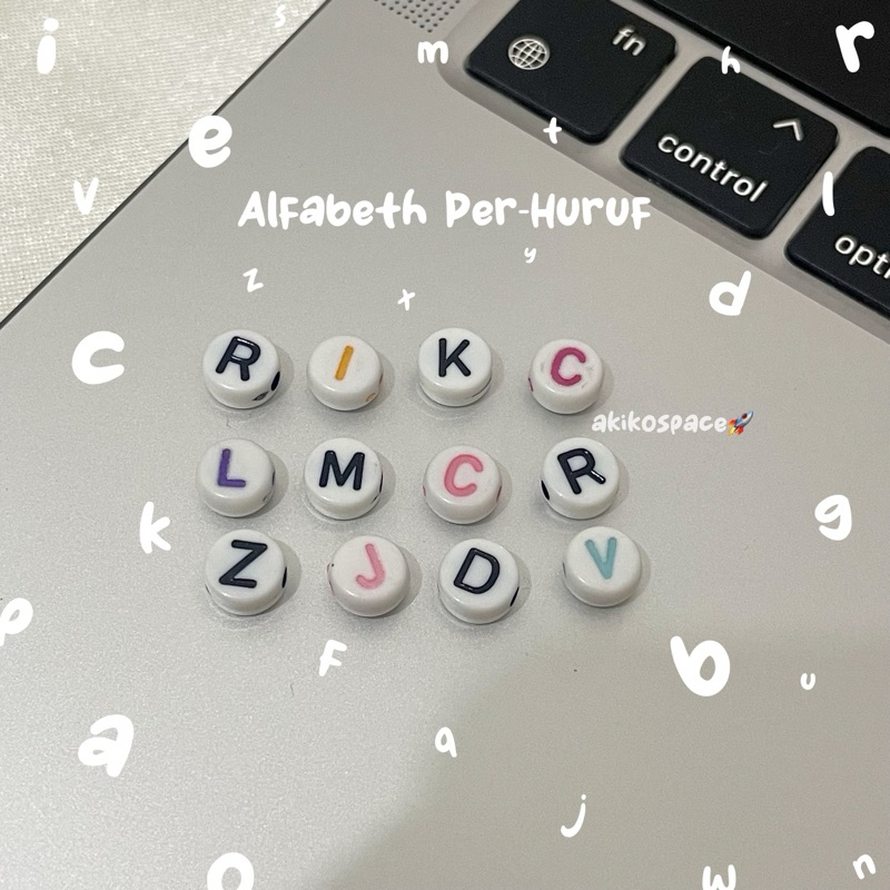 Jual [Pilih Huruf Part 1] Manik Mote Alfabeth Huruf Satuan | Shopee ...