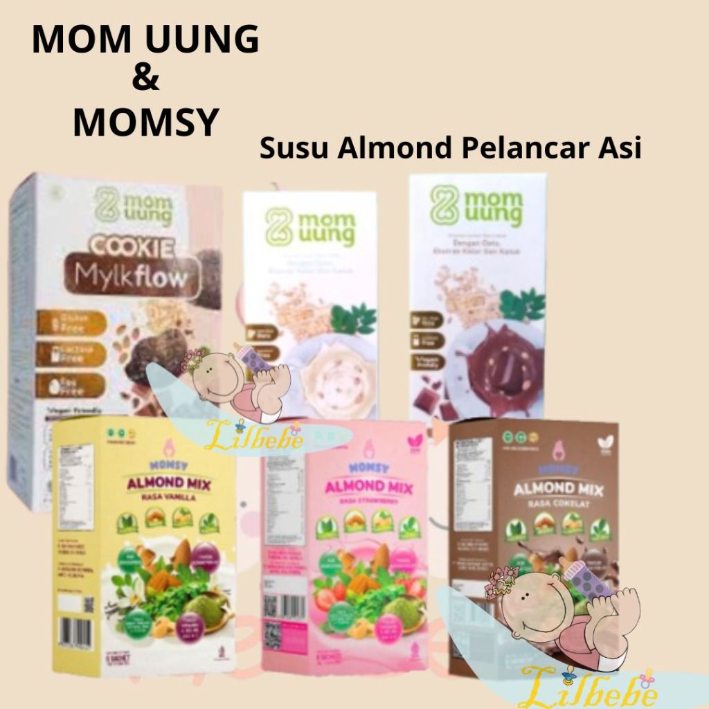 Jual MOMUUNG Mom Uung / Momsy Susu Almond Mylkflow Cookies Cemilan Ibu ...