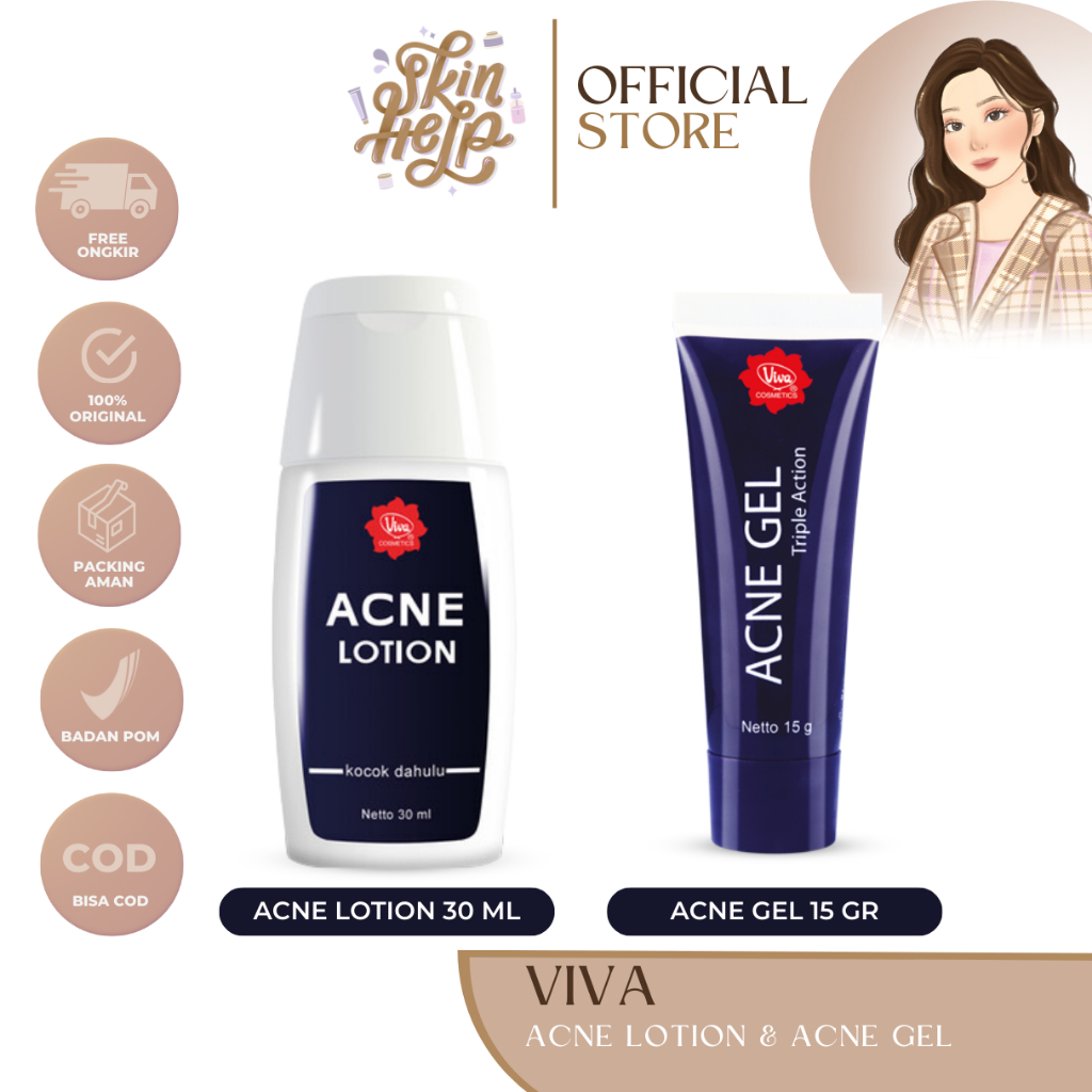 Jual VIVA ACNE GEL TRIPLE ACTION 15GR - ACNE LOTION 30ML ORIGINAL BPOM ...
