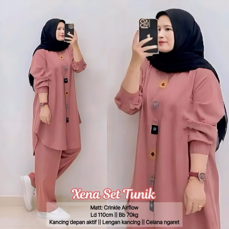 Jual LIONA LONG TUNIK ONE SET CRINKLE DIODORA | Shopee Indonesia