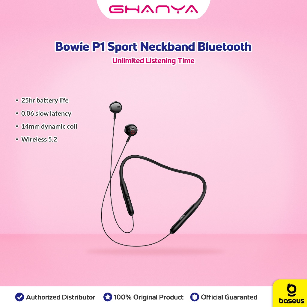 Jual Baseus Original Bowie P1 Sport Neckband Bluetooth Wireless ...