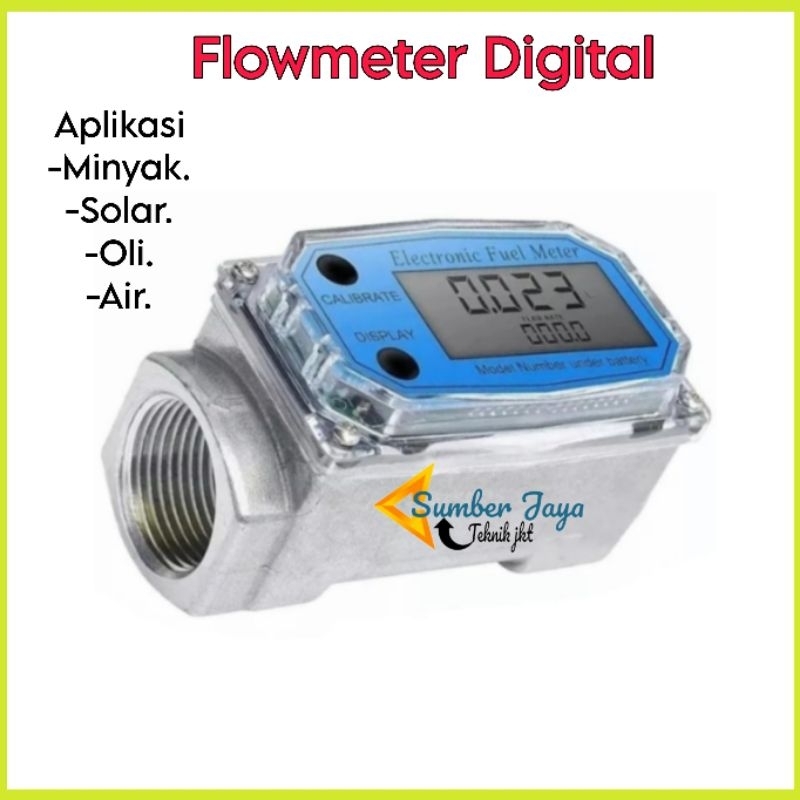 Jual Digital Flow Meter Turbine 1 inch Flow Meter Air/Solar/Minyak 1 ...