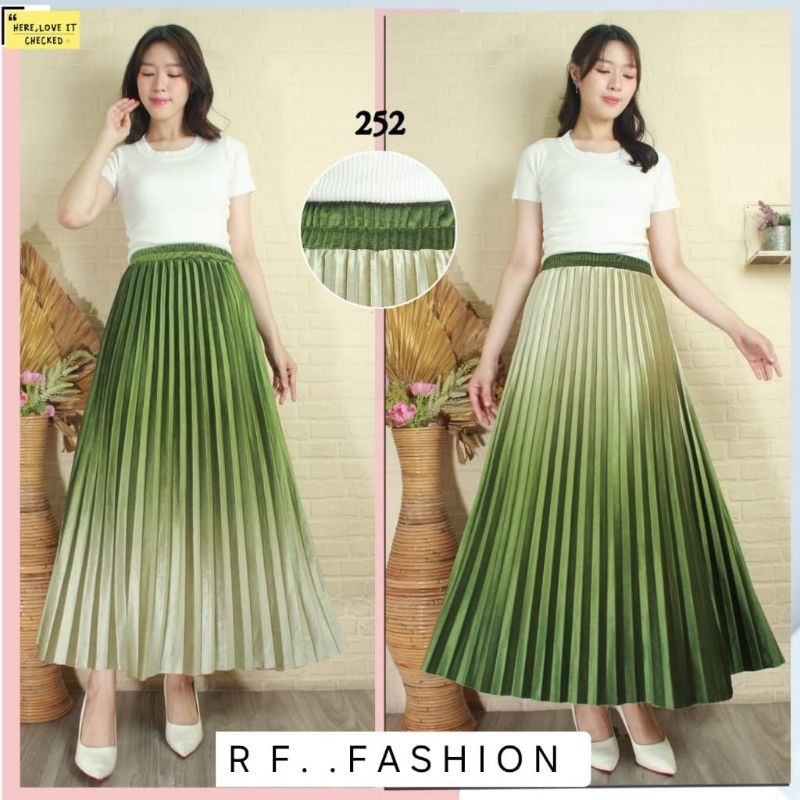 Jual Rok Plisket Gradasi Bludru Panjang Model Payung / Rok Plisket Motif Terbaru / Rok Model ...