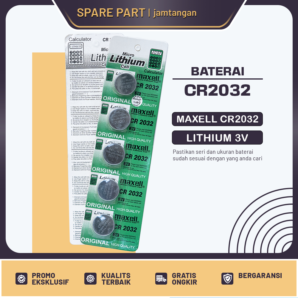 Jual BATERAI MAXELL CR2032 ORIGINAL MICRO LITHIUM CELL 3 VOLT PERLEMBAR ...