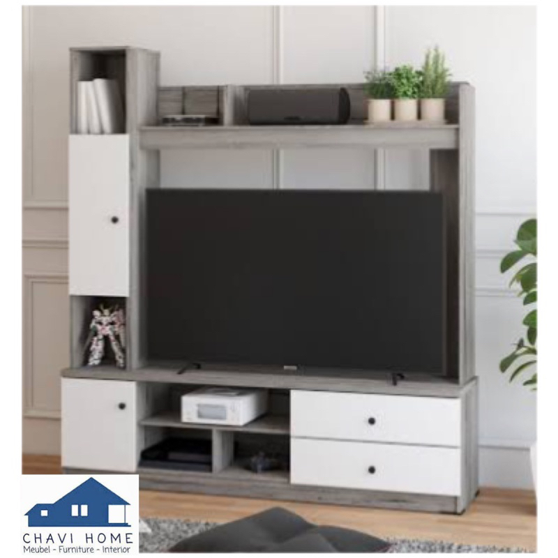 Jual wall unit buffet tv lemari meja tv serbaguna ruang tamu dengan ...